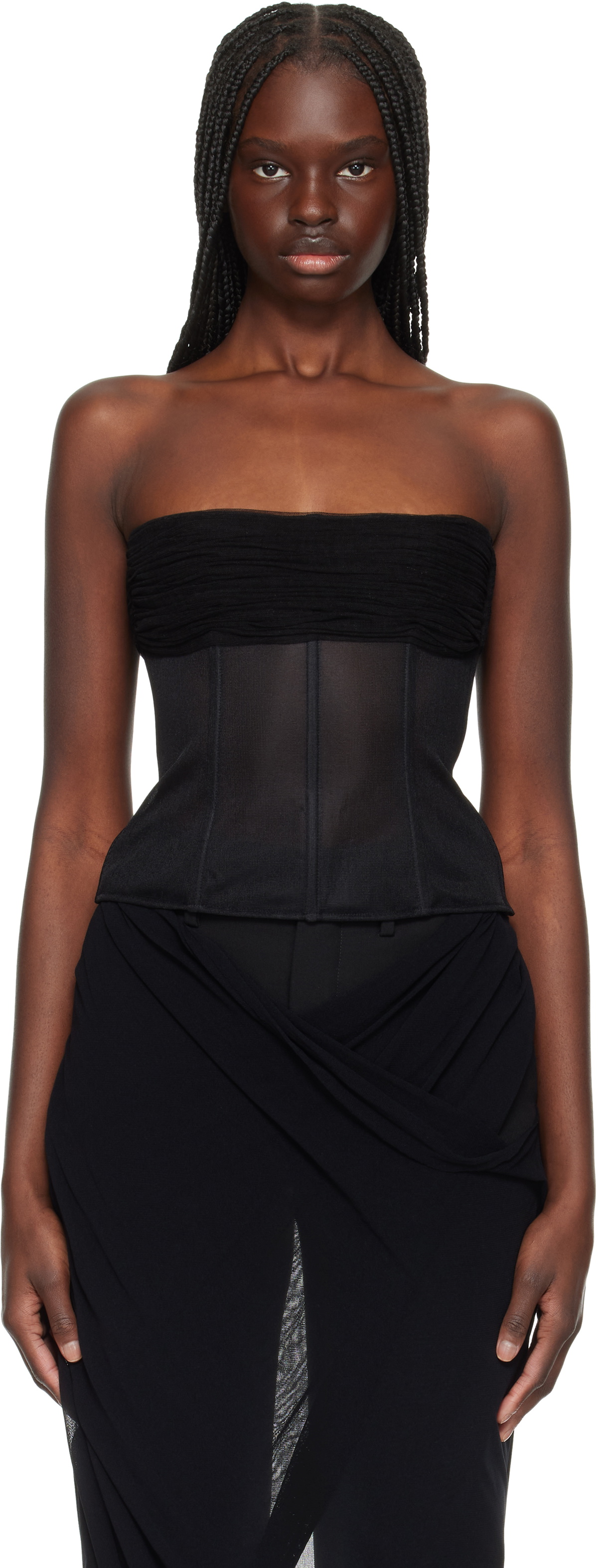 Christopher Esber Black Tulle Overlay Corset Christopher Esber