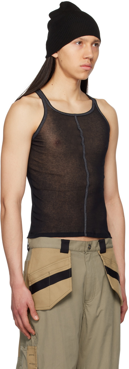 Dion Lee Black Semi-Sheer Tank Top Dion Lee