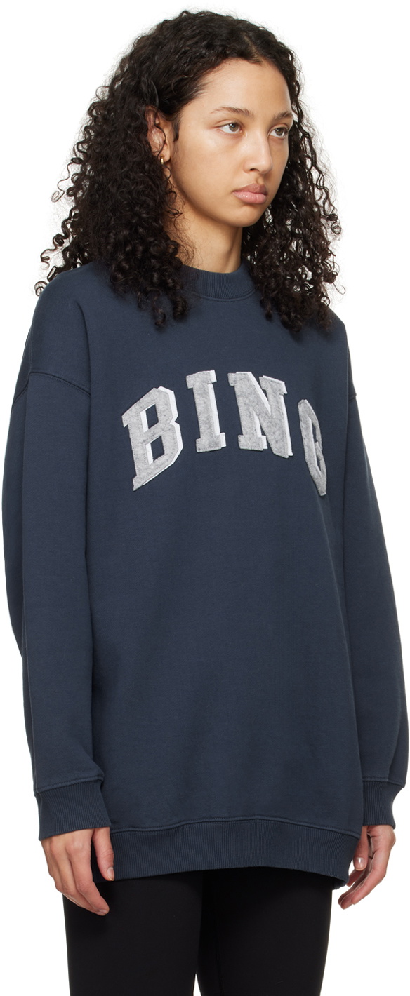 ANINE BING Navy Tyler 'Bing' Sweatshirt ANINE BING ANINE BING Navy Tyler 'Bing' Sweatshirt ANINE BING