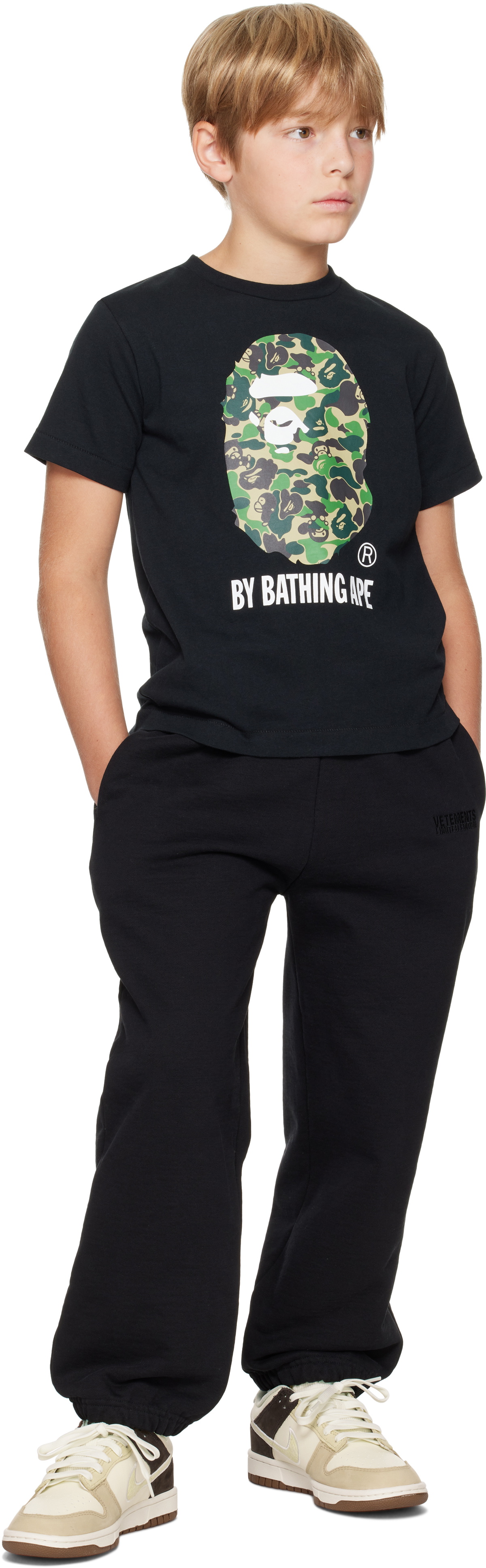 BAPE Kids Black ABC Camo Milo 'By Bathing Ape' T-shirt A Bathing Ape