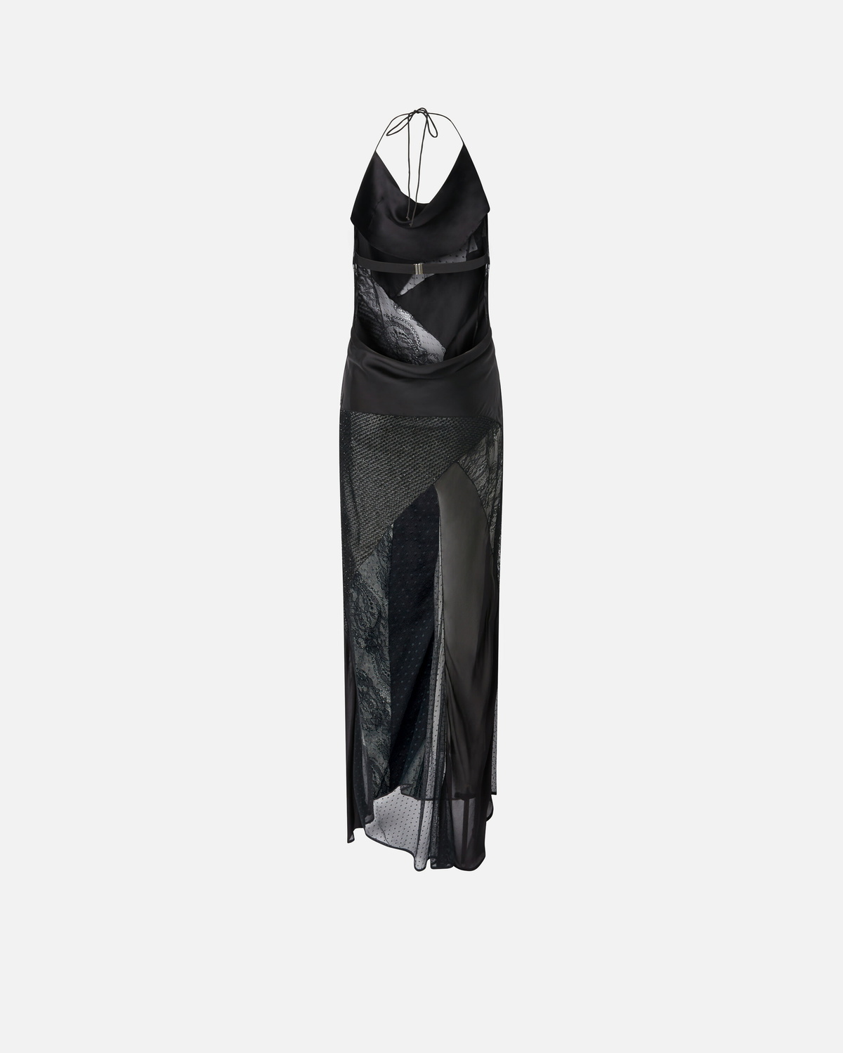 Pinko Elegant Long Patchwork Dress Limo Black Pinko