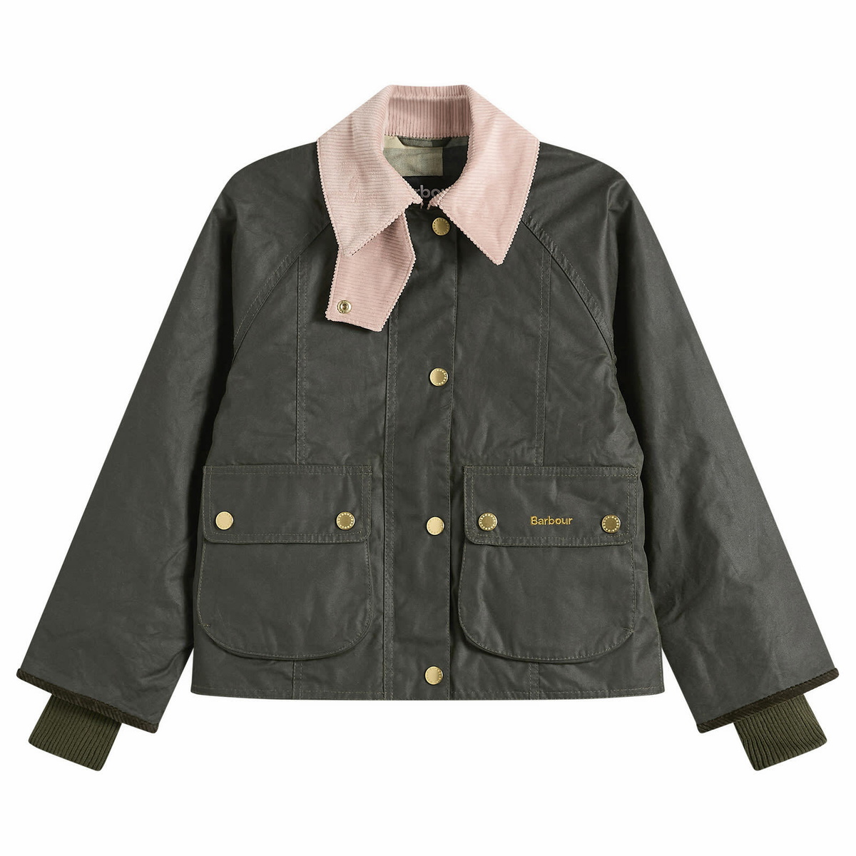 Barbour Women's Crop Beadnell Jacket in Ancient Olive/Ancient/Green Barbour