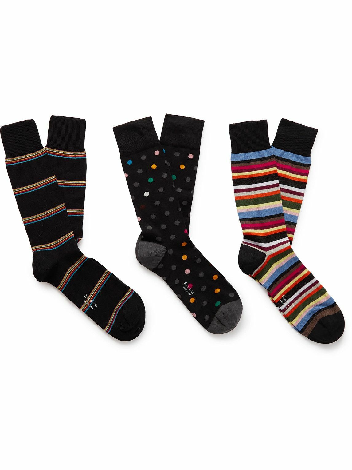 Paul Smith - Three-Pack Organic Cotton-Blend Socks Paul Smith