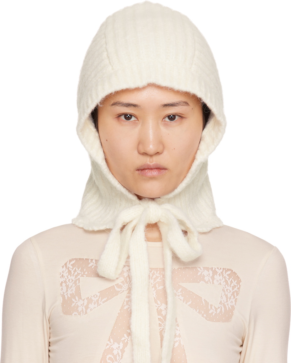 Sandy Liang Off-White Bonnet Balaclava Sandy Liang