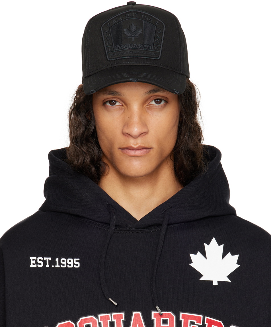 Dsquared2 Black D2 Patch Baseball Cap Dsquared2