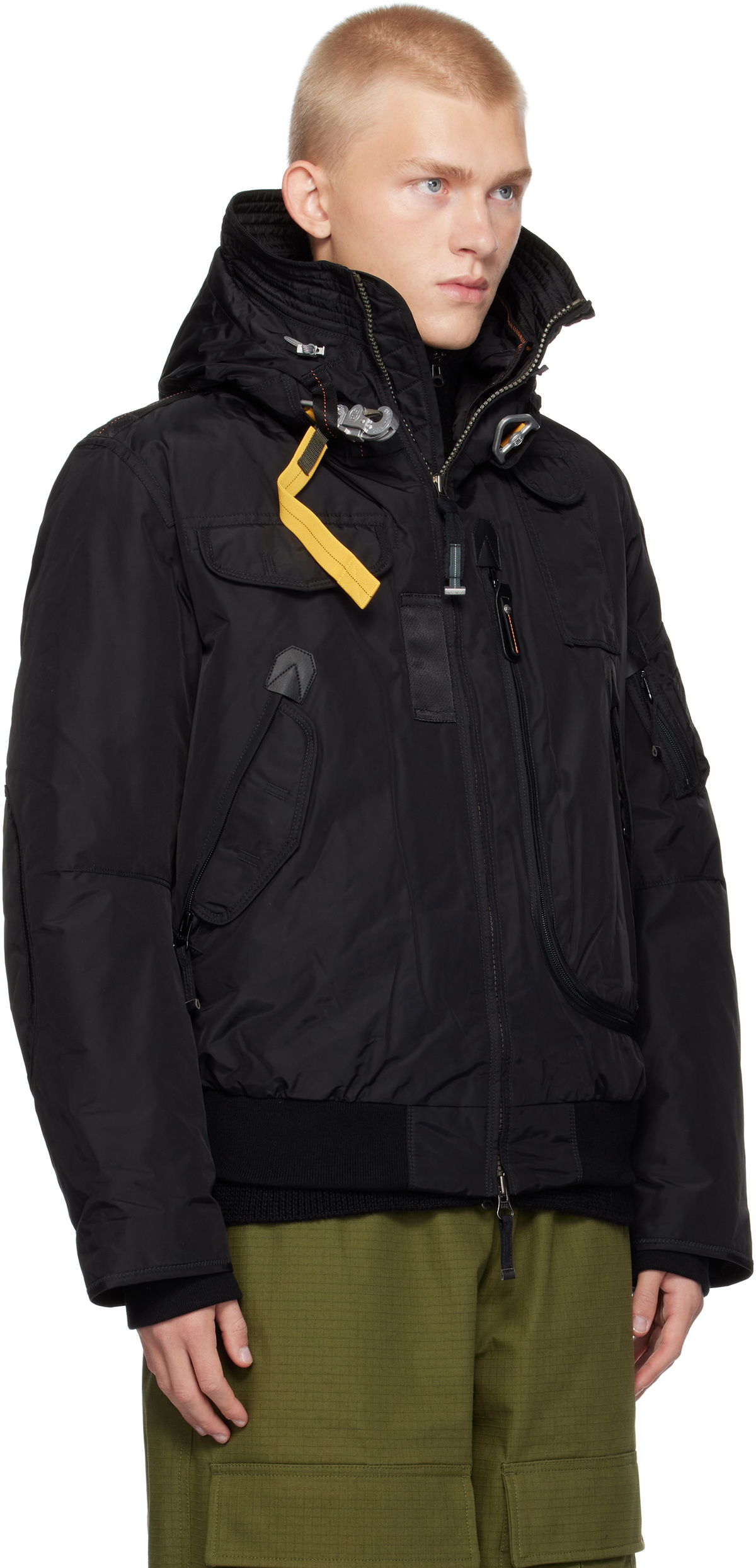 Parajumpers Black Masterpiece Gobi Hooded Down Bomber Jacket Parajumpers