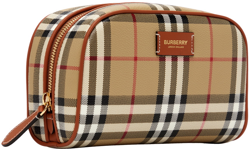 Burberry Beige Small Check Pouch Burberry