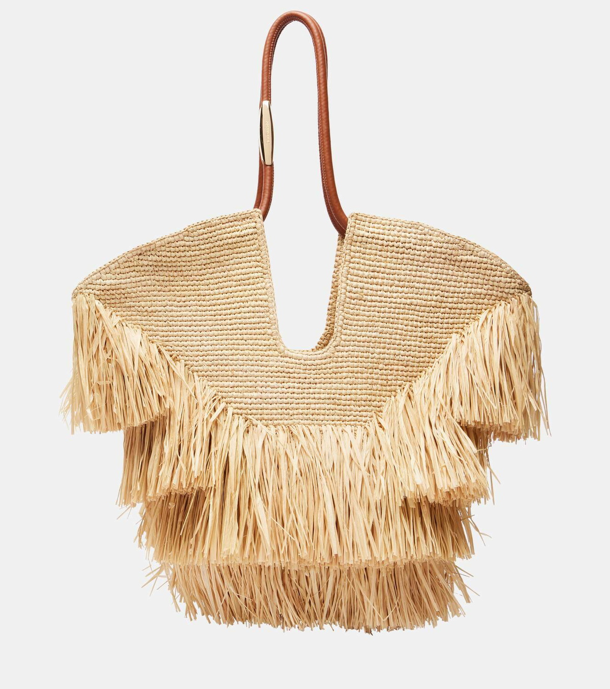 Zimmermann Goldentime Medium raffia tote bag Zimmermann
