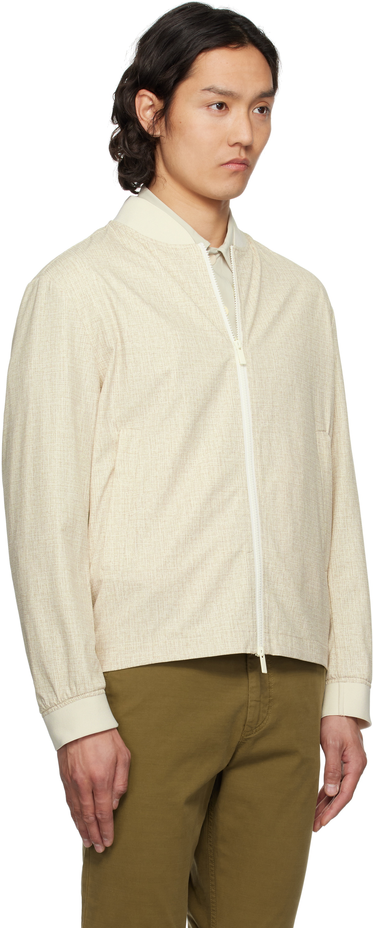 BOSS Beige Slim-Fit Bomber Jacket BOSS