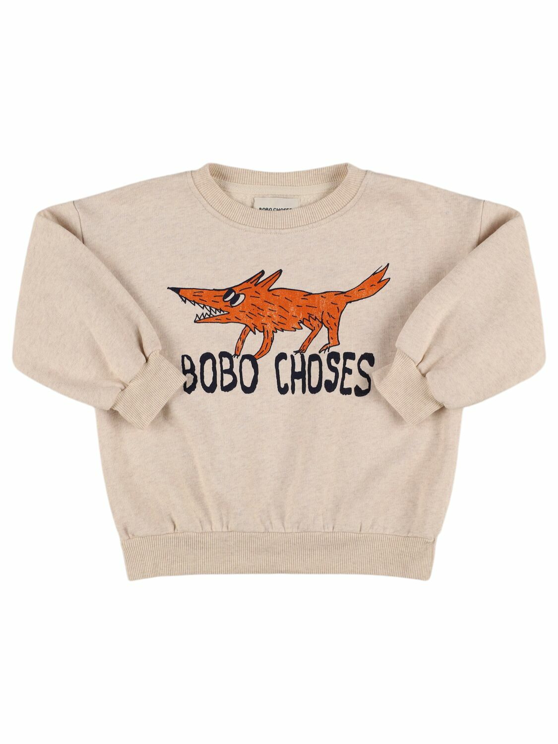 BOBO CHOSES Fox Print Cotton Sweatshirt Bobo Choses