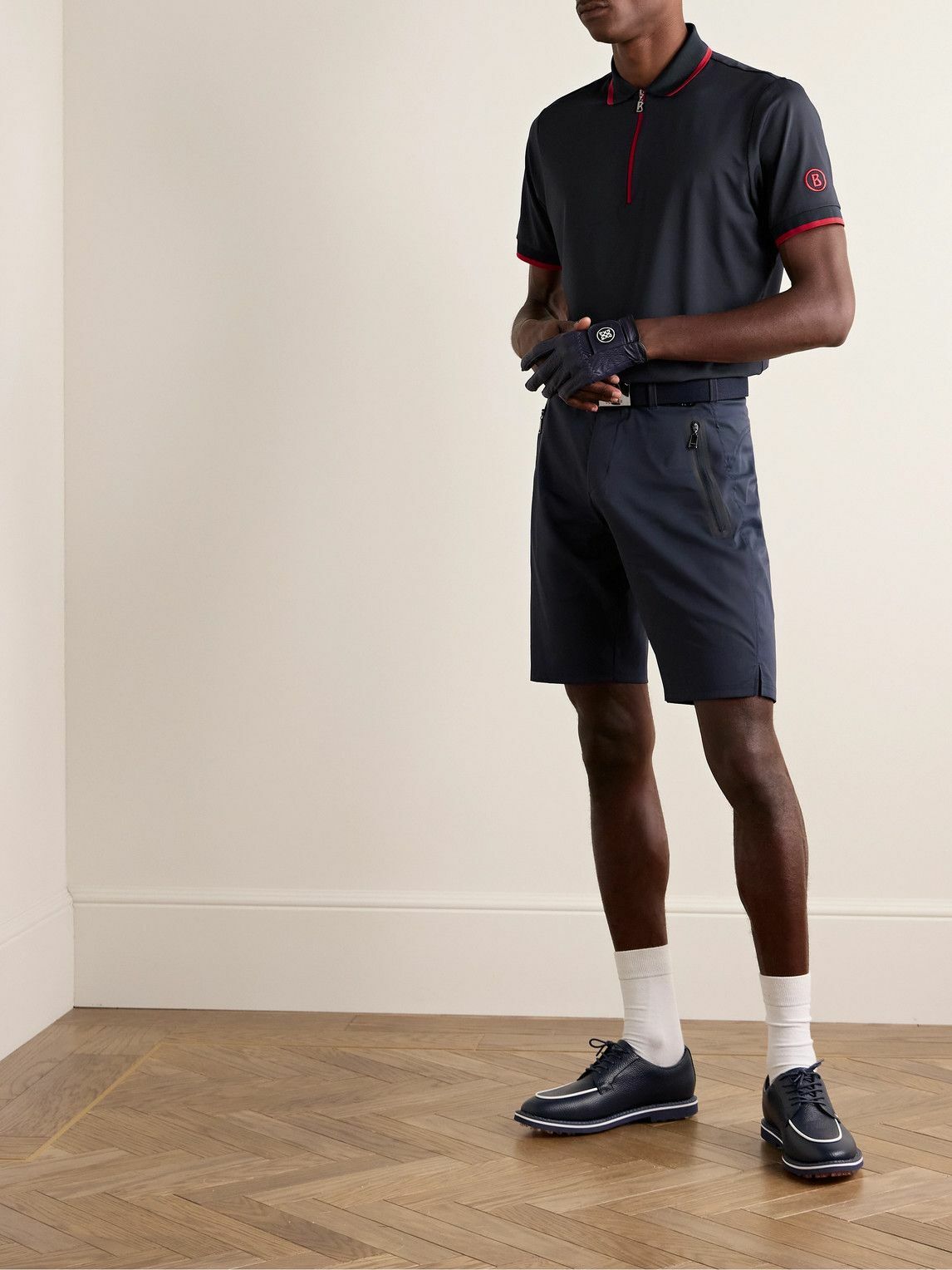 Bogner - Cody Contrast-Tipped Stretch-Jersey Golf Polo Shirt - Blue Bogner