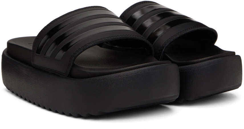 adidas Originals Black Adilette Platform Slides adidas Originals