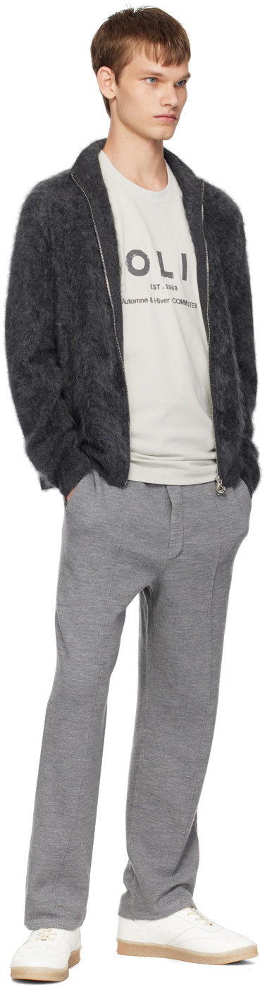 Solid Homme Gray 'Solid' Logo T-shirt Solid Homme