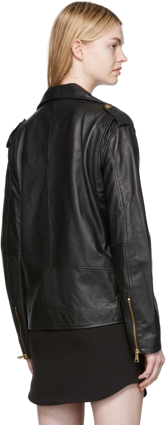 Versace Jeans Couture Black Neon Leather Jacket Versace
