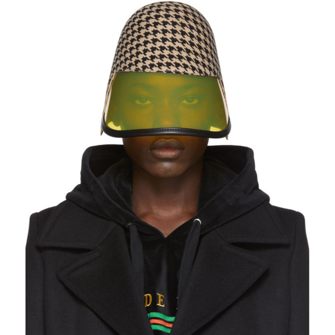 Gucci Beige and Black Felt Visor Hat Gucci