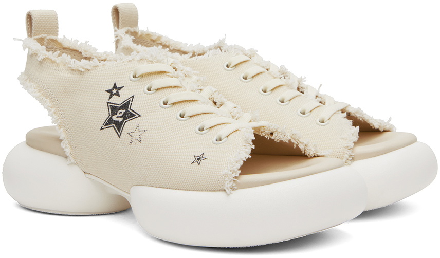 Grape White Logo Lace-Up Sandals