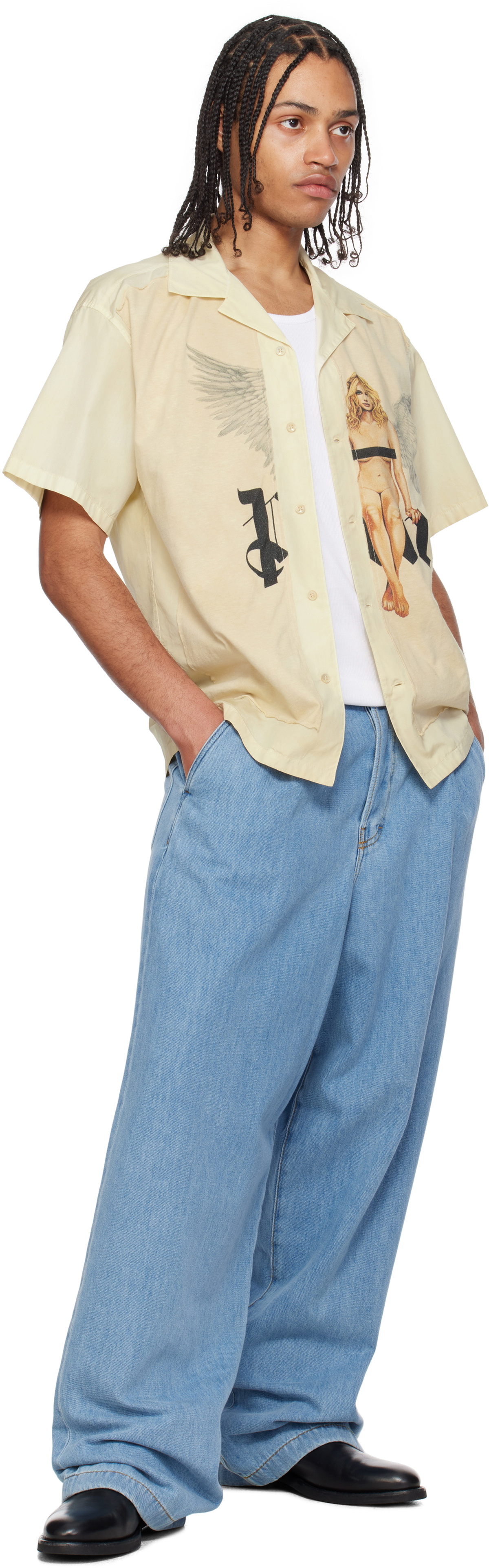 Palm Angels Off-White Pin Up Bowling Shirt Palm Angels