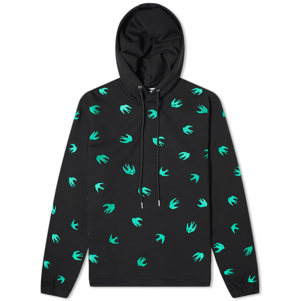 McQ Swallow All Over Embroidered Swallow Hoody McQ Alexander McQueen