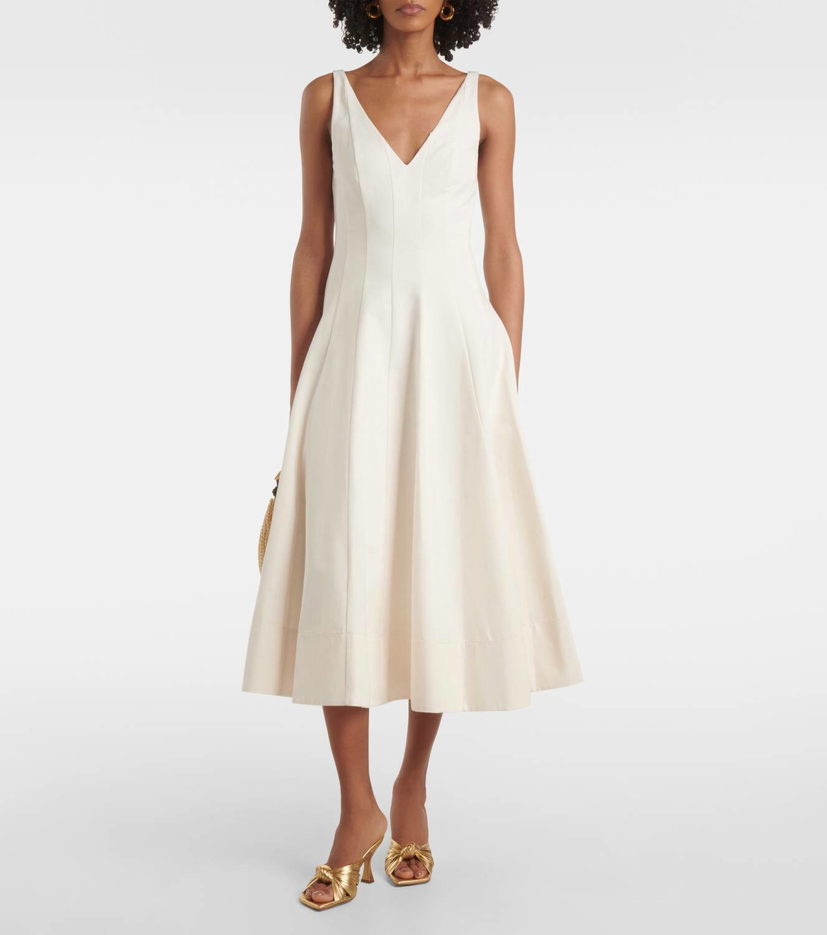Staud Bridal Marieta cotton-blend midi dress Staud