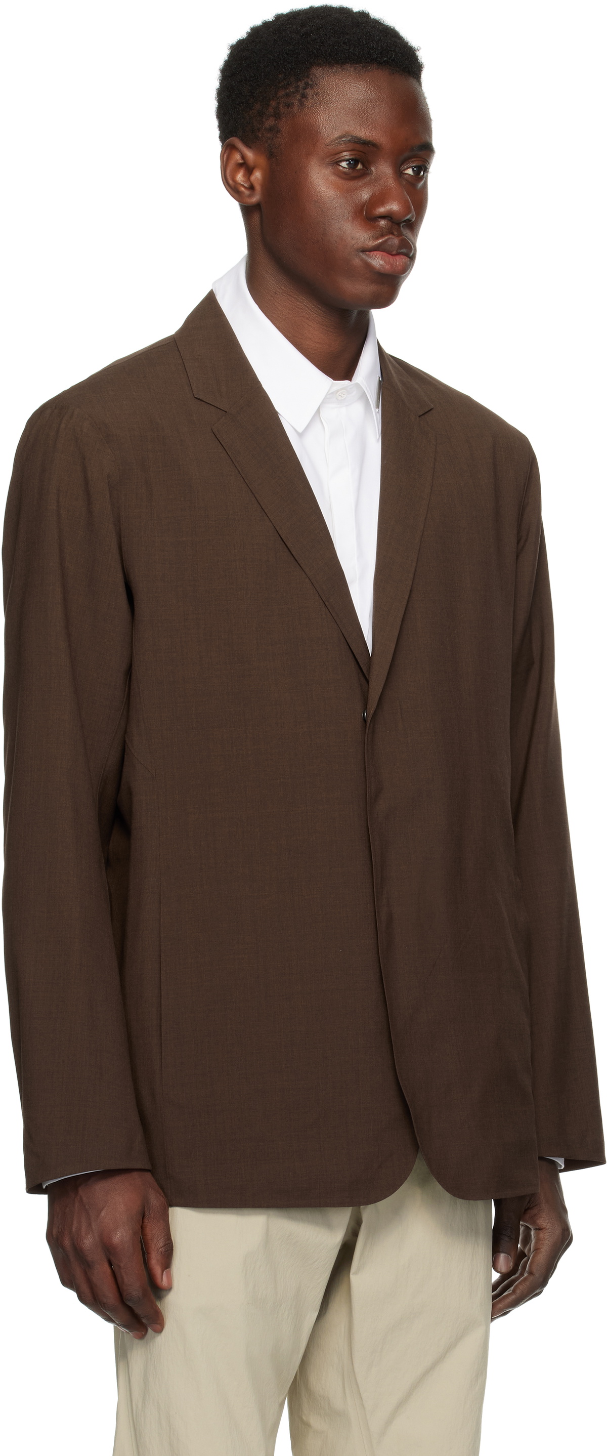 Veilance Brown Convex Wool Blazer Arc'teryx Veilance