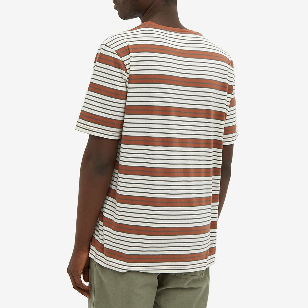 Folk Men's Highlight Stripe T-Shirt in Rust/Ecru Folk