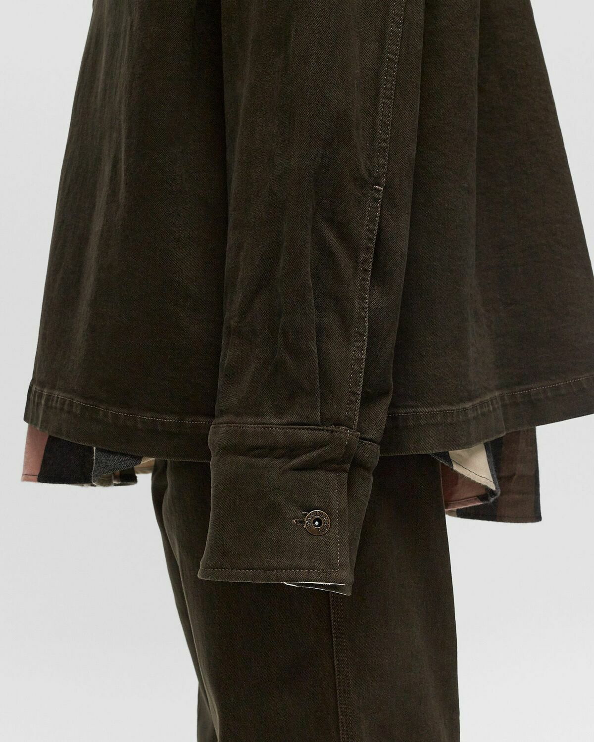 Jw Anderson Oversized Contrast Cuff Shirt Brown Longsleeves JW Anderson