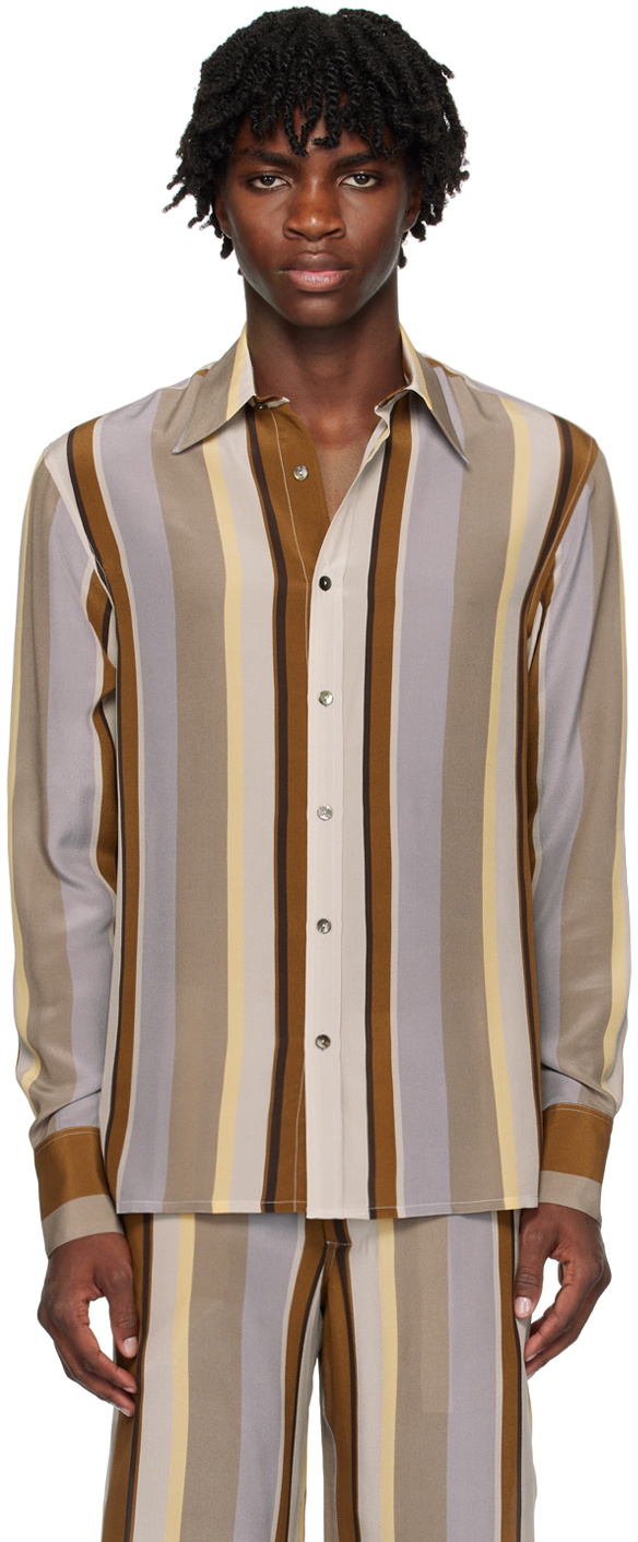 73 LONDON Tan Printed Shirt