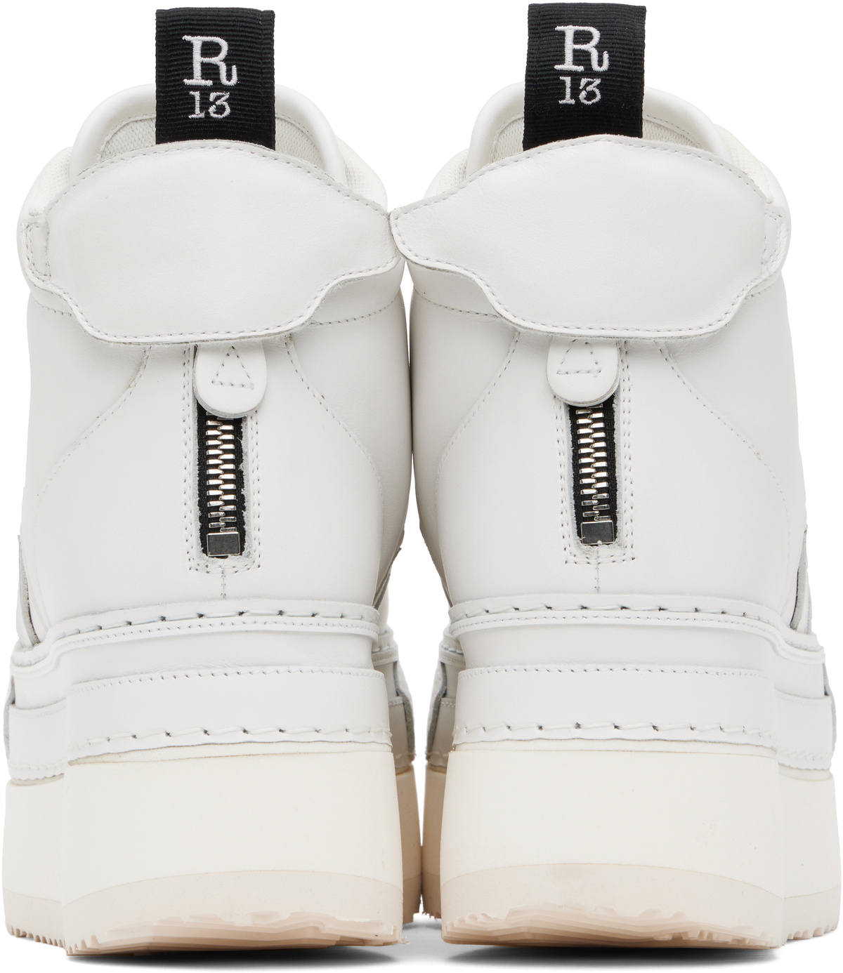 R13 White Riot Leather High Top Sneakers R13