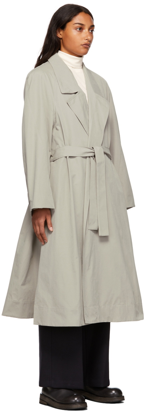 LOW CLASSIC Grey Low Collar Trench Coat Low Classic
