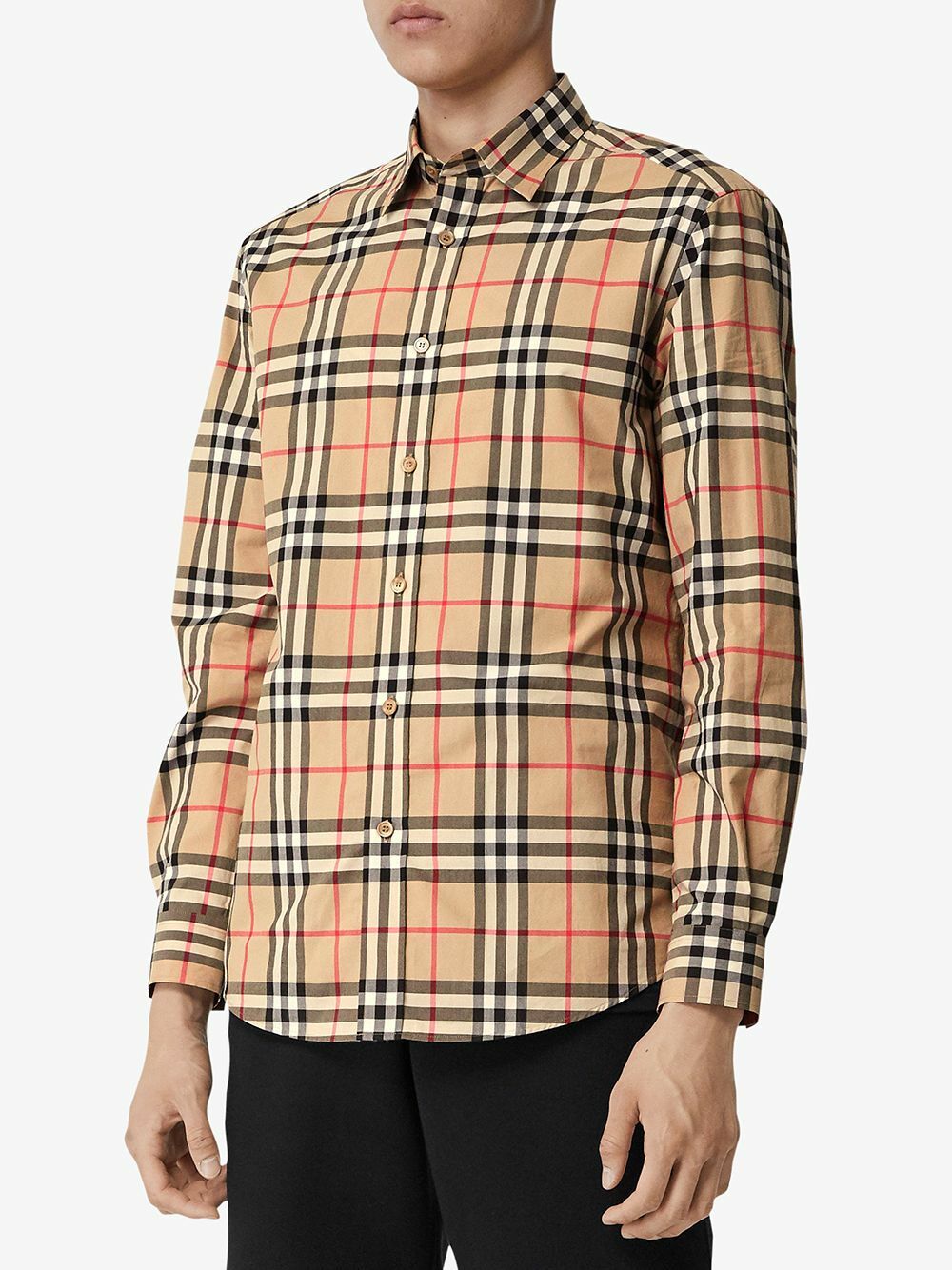BURBERRY - Check Motif Cotton Shirt Burberry