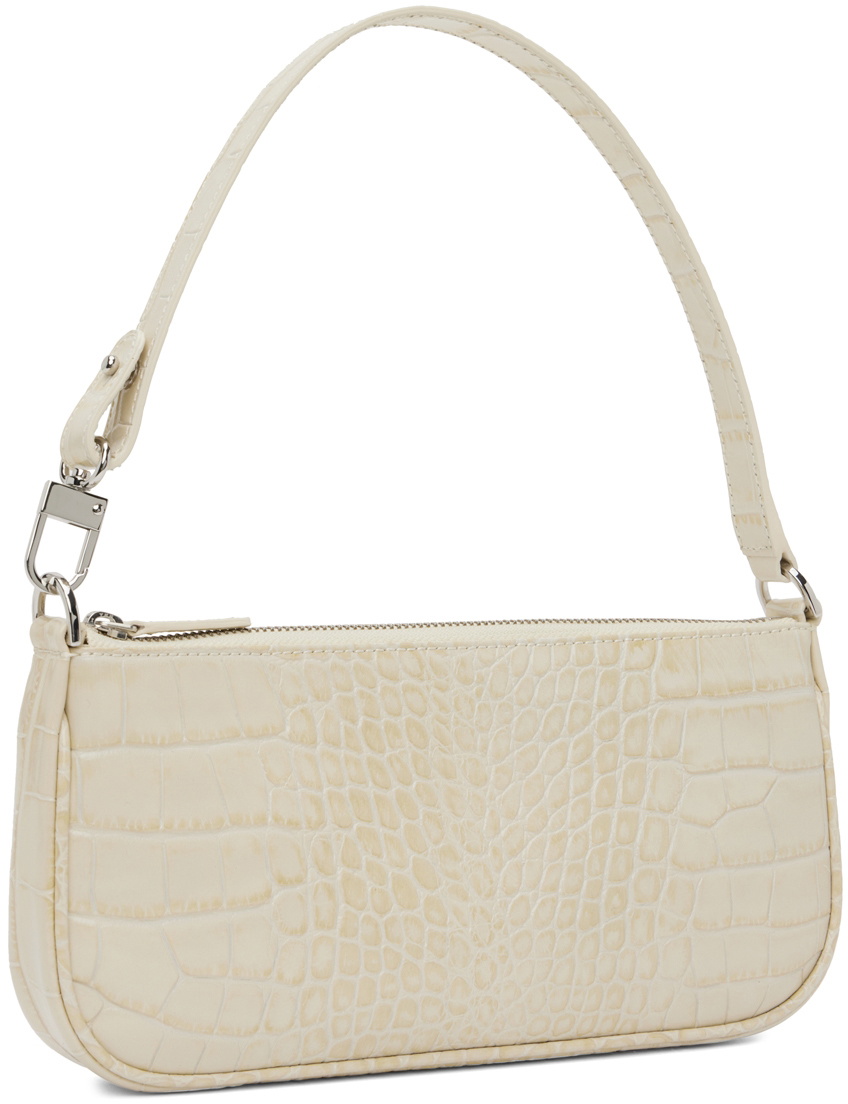 BY FAR Off-White Croc Rachel Shoulder Bag By Far