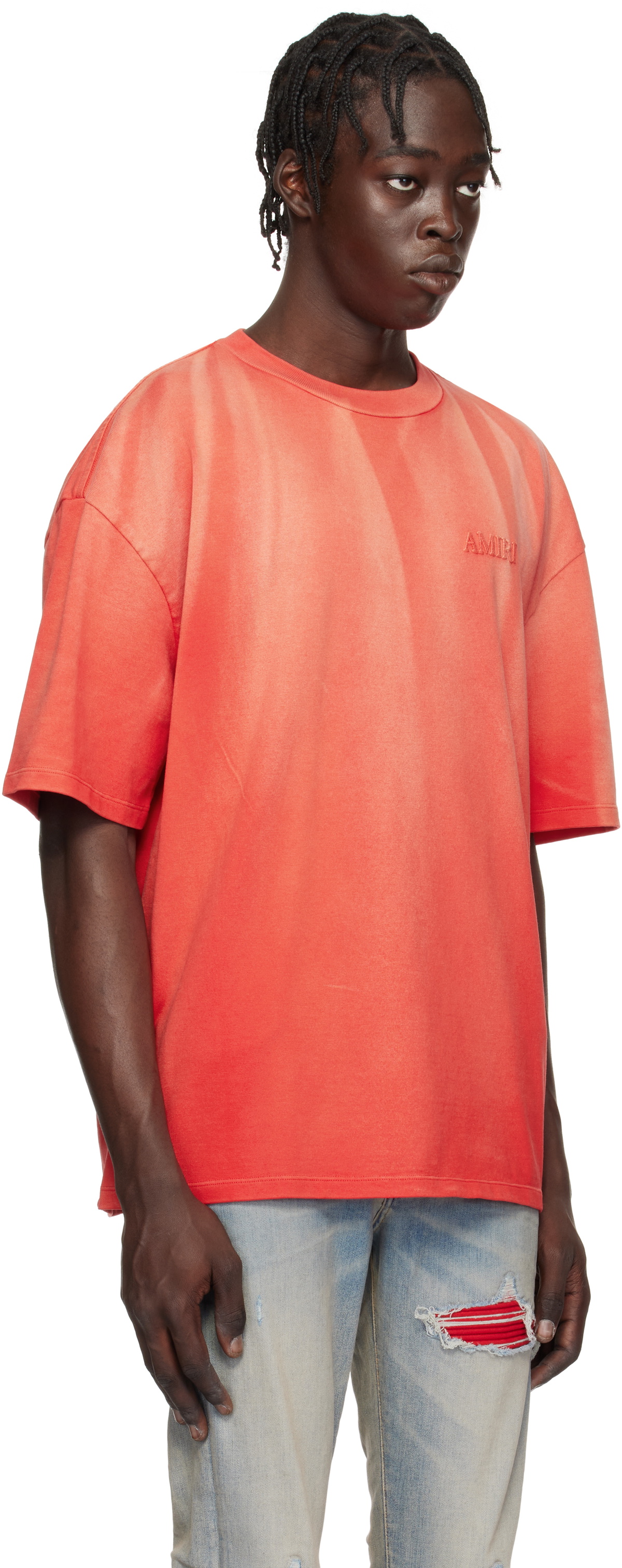 AMIRI Red Vintage 'Amiri' Oversized T-shirt Amiri