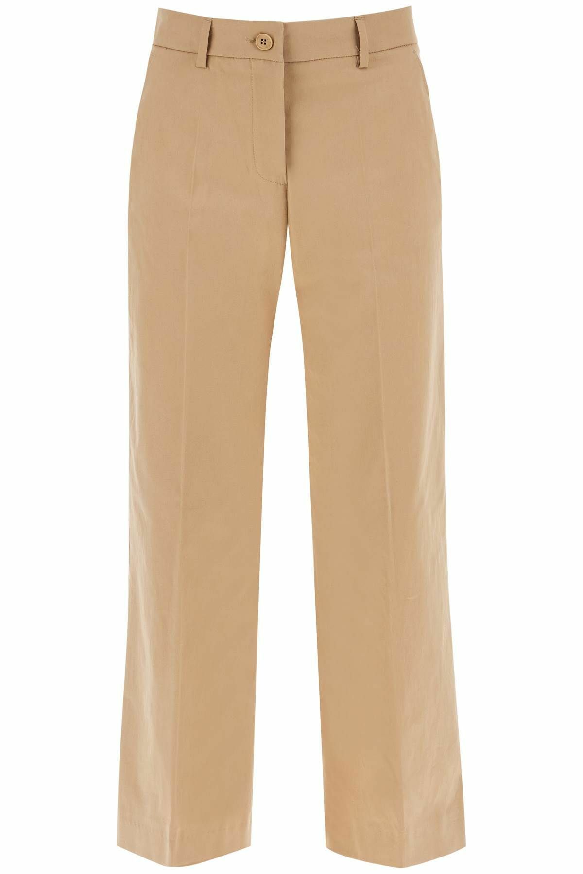 WEEKEND MAX MARA stretch cotton cropped pants Beige Weekend Max Mara