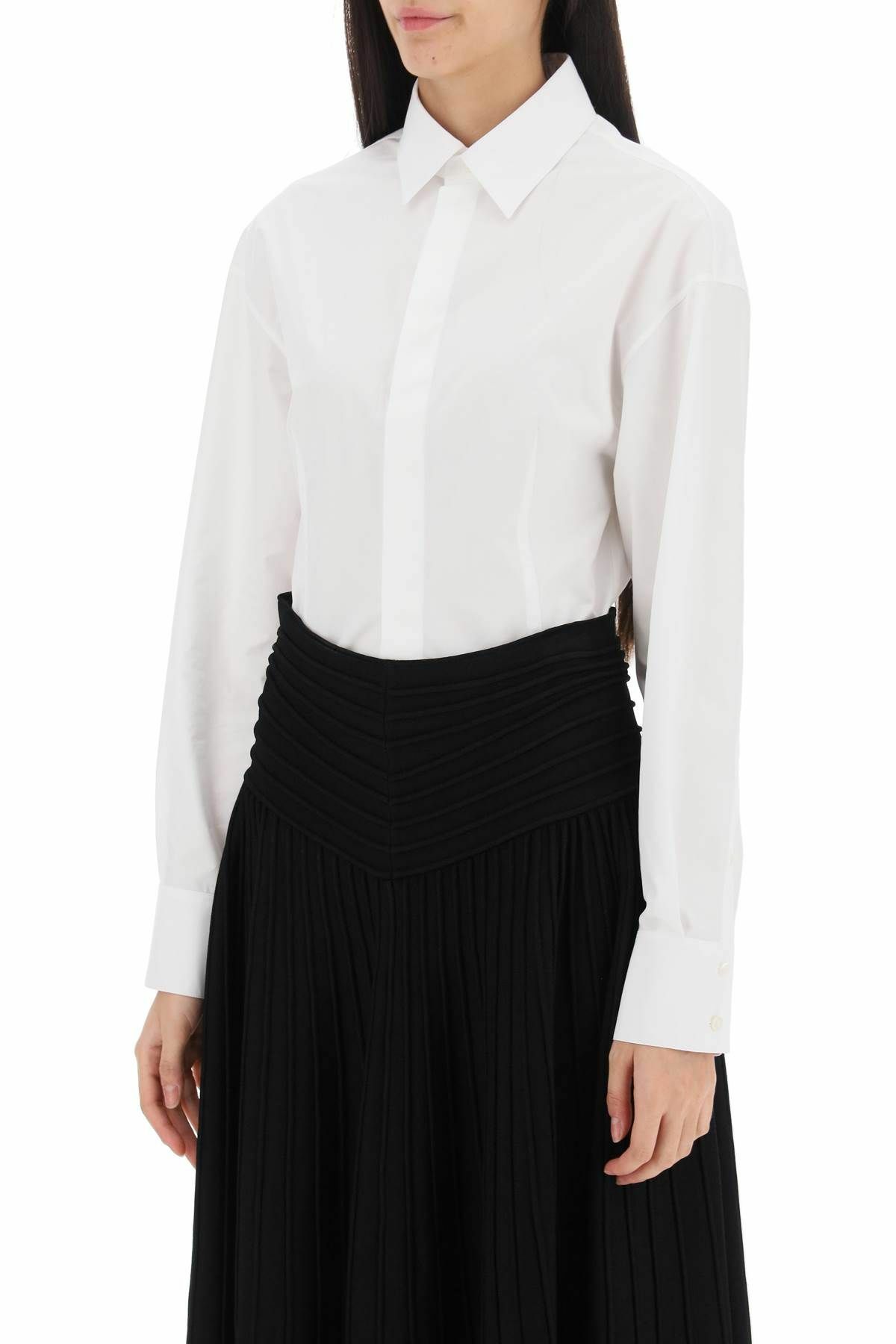ALAIA shirt bodysuit in poplin White ALAÏA