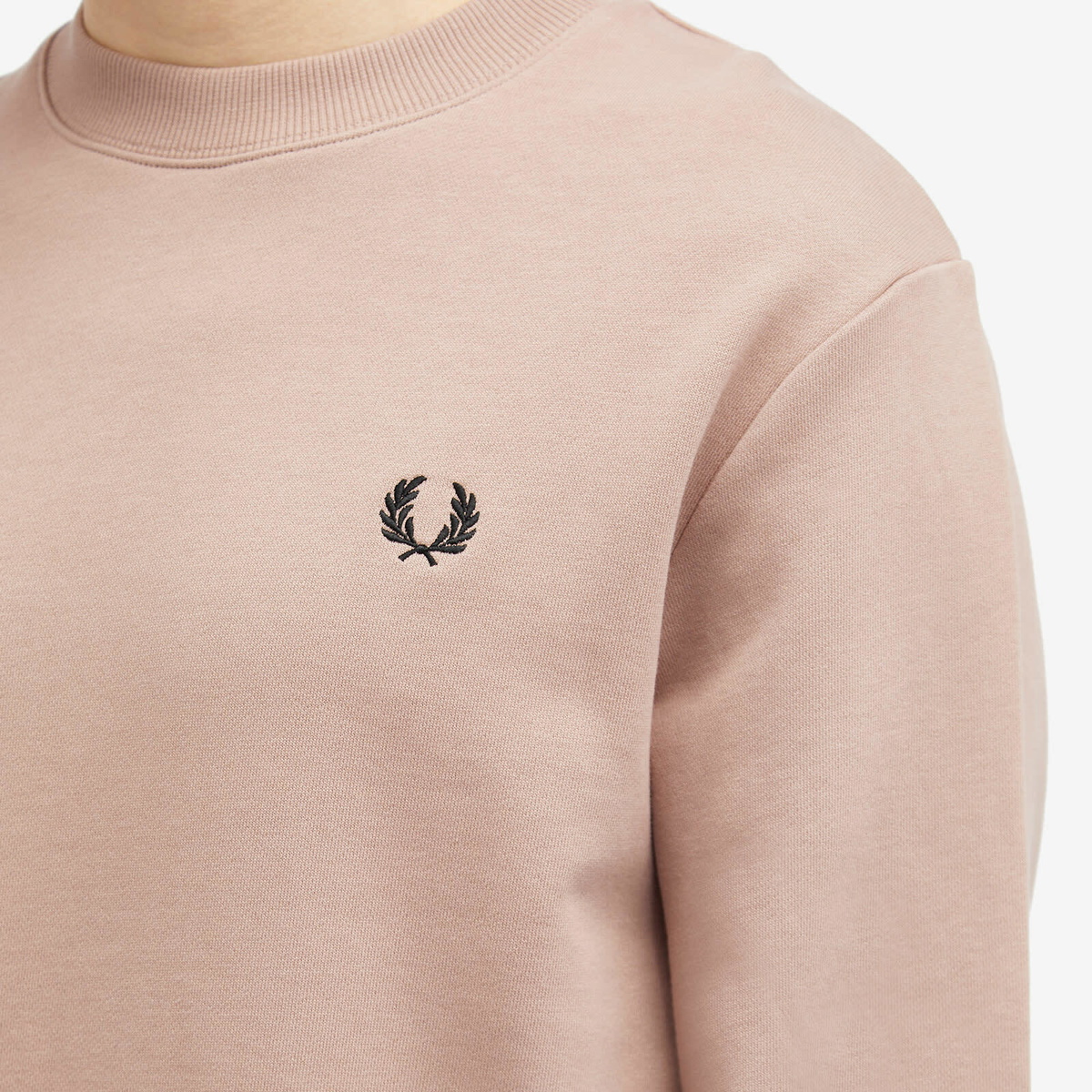 Fred Perry Men's Crew Sweater in Dark Pink Fred Perry
