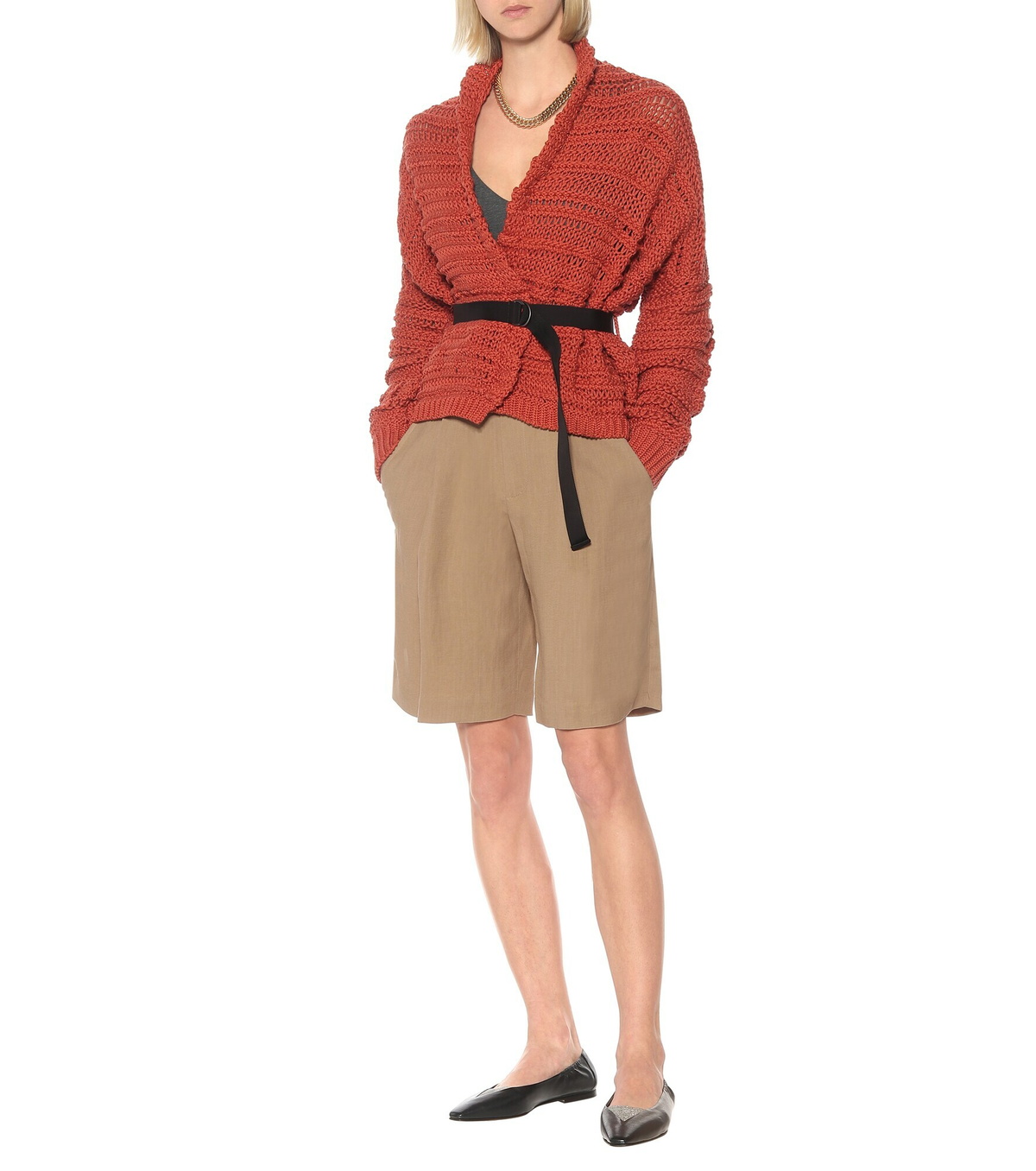 Brunello Cucinelli - Belted cotton cardigan Brunello Cucinelli