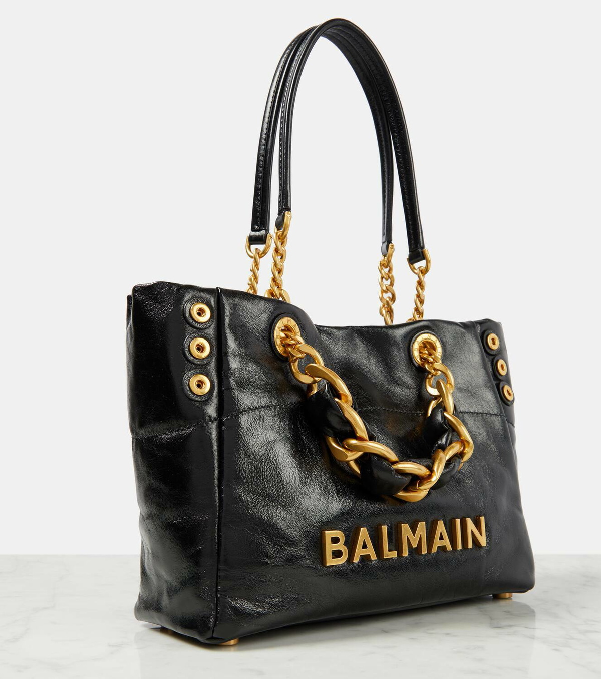 Balmain 1945 Soft Cabas Small leather tote bag Balmain