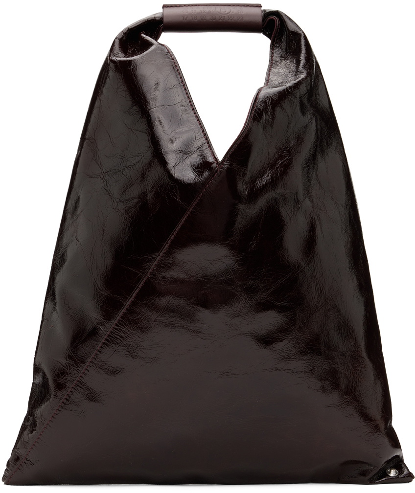 MM6 Maison Margiela Burgundy Triangle Tote MM6 Maison Margiela