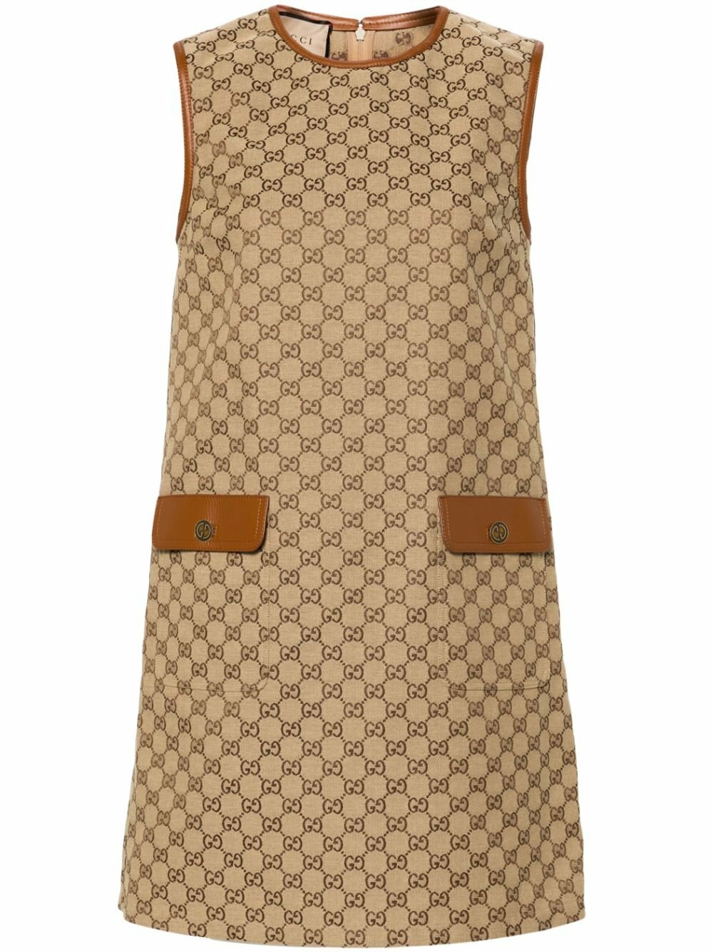 Gucci Neutral GG Canvas Mini Dress Gucci