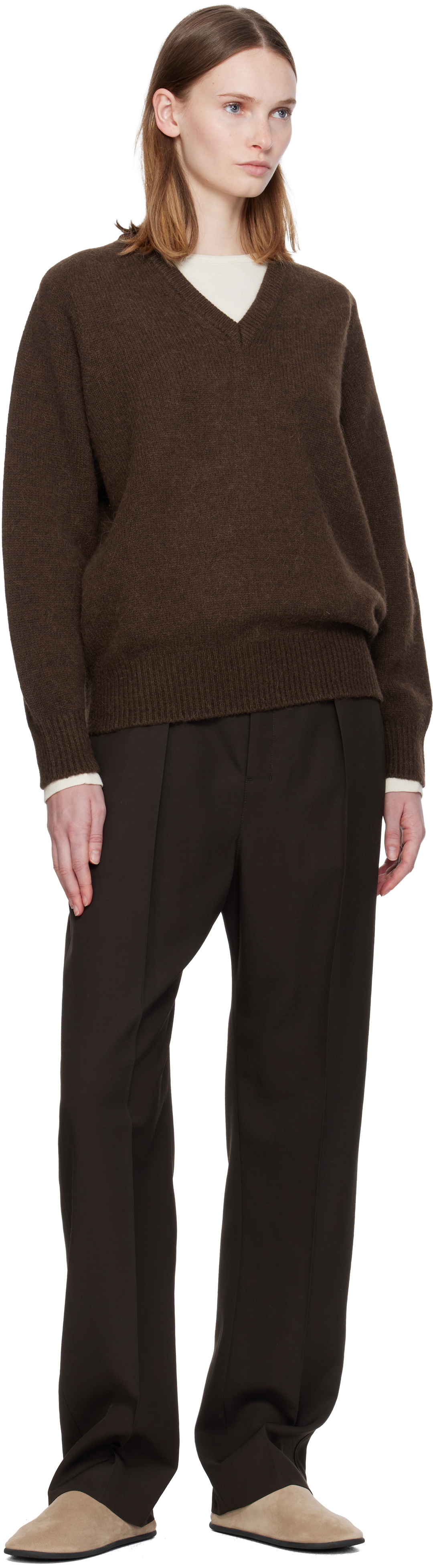 Nothing Written Brown Pound Alpaca Sweater NOTHING WRITTEN