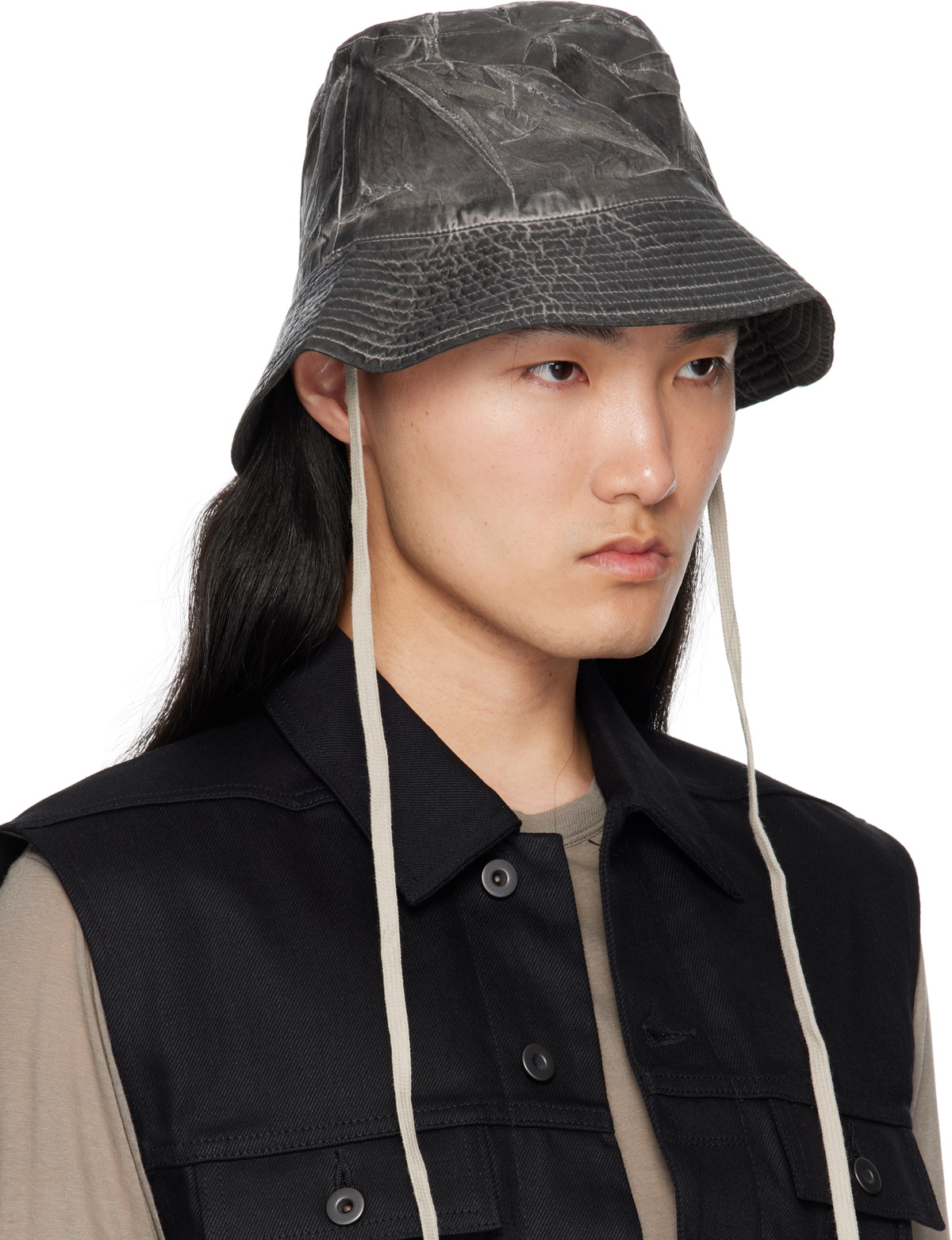 Rick Owens DRKSHDW Gray Hollywood Gilligan Bucket Hat Rick Owens Drkshdw