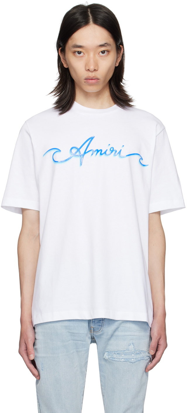 AMIRI White Printed Logo T-Shirt Amiri