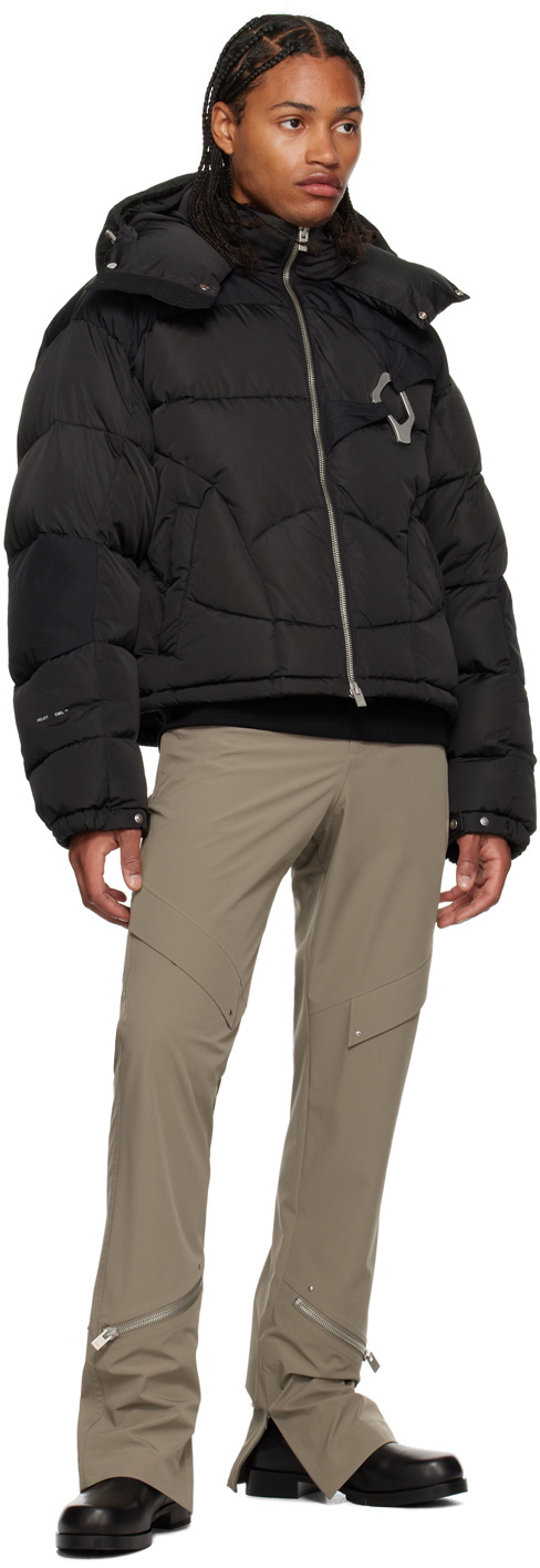 HELIOT EMIL Black Abstract Down Jacket Heliot Emil