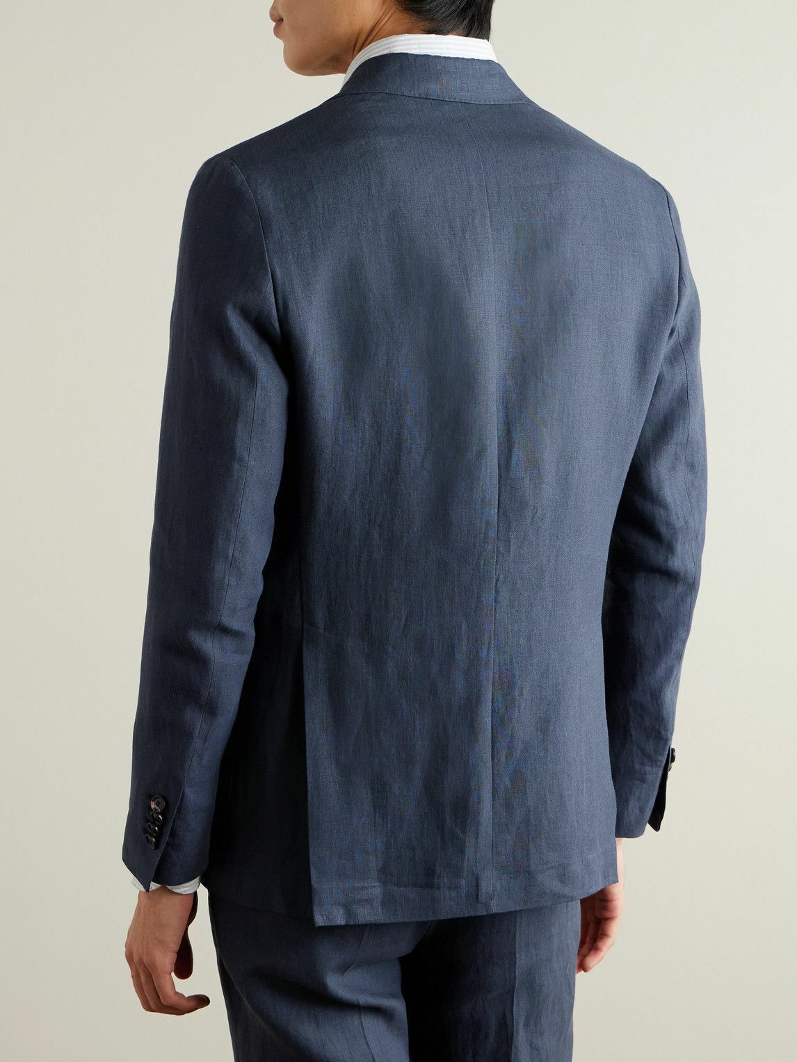 De Petrillo - Linen Suit Jacket - Blue De Petrillo