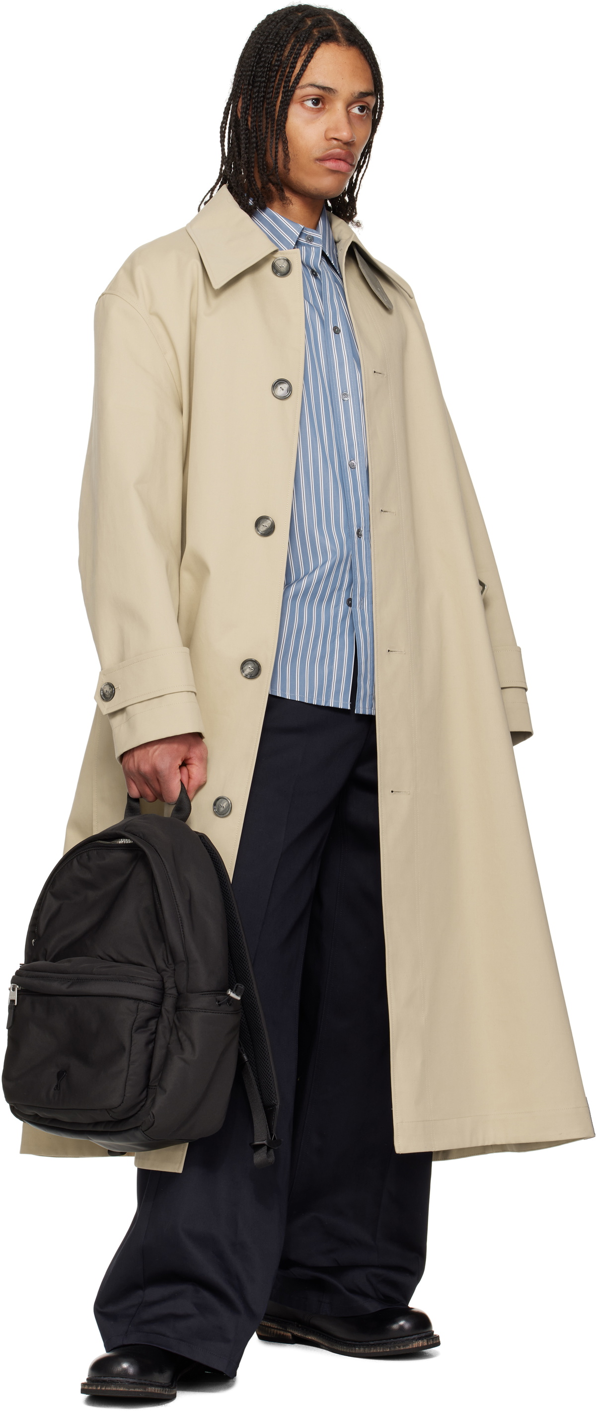 AMI Paris Black Ami de Coeur Backpack AMI