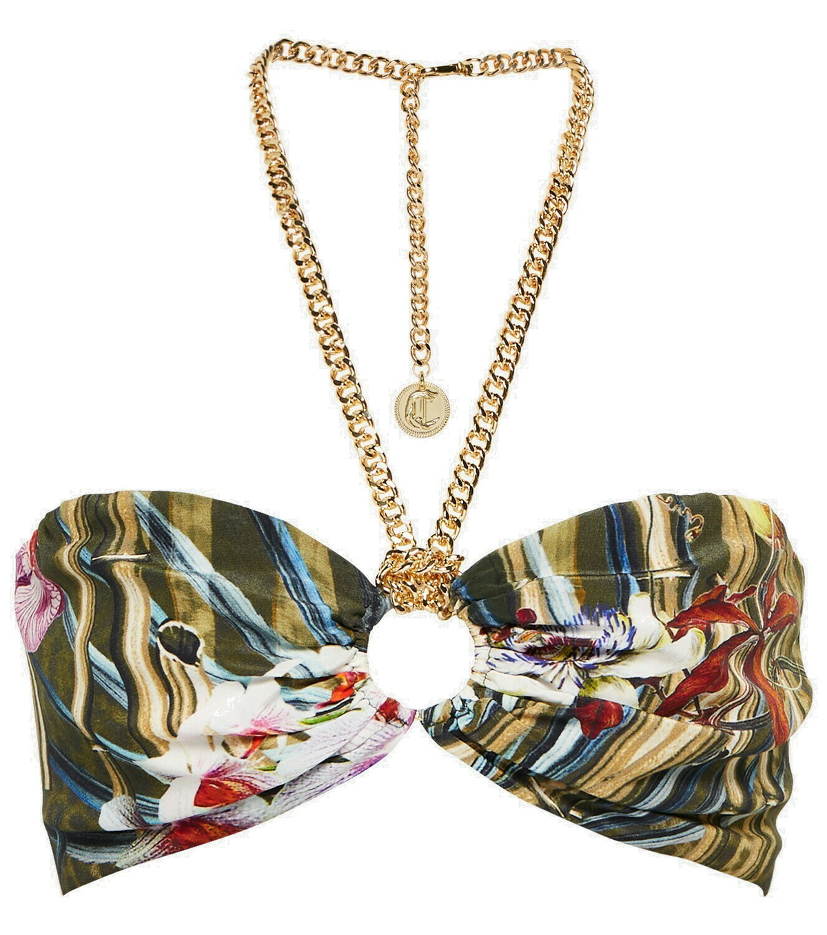 Camilla Chain halterneck silk bandeau bra Camilla