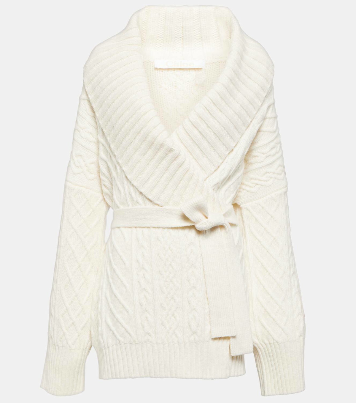 Chloé Belted wool and cashmere cardigan Chloe