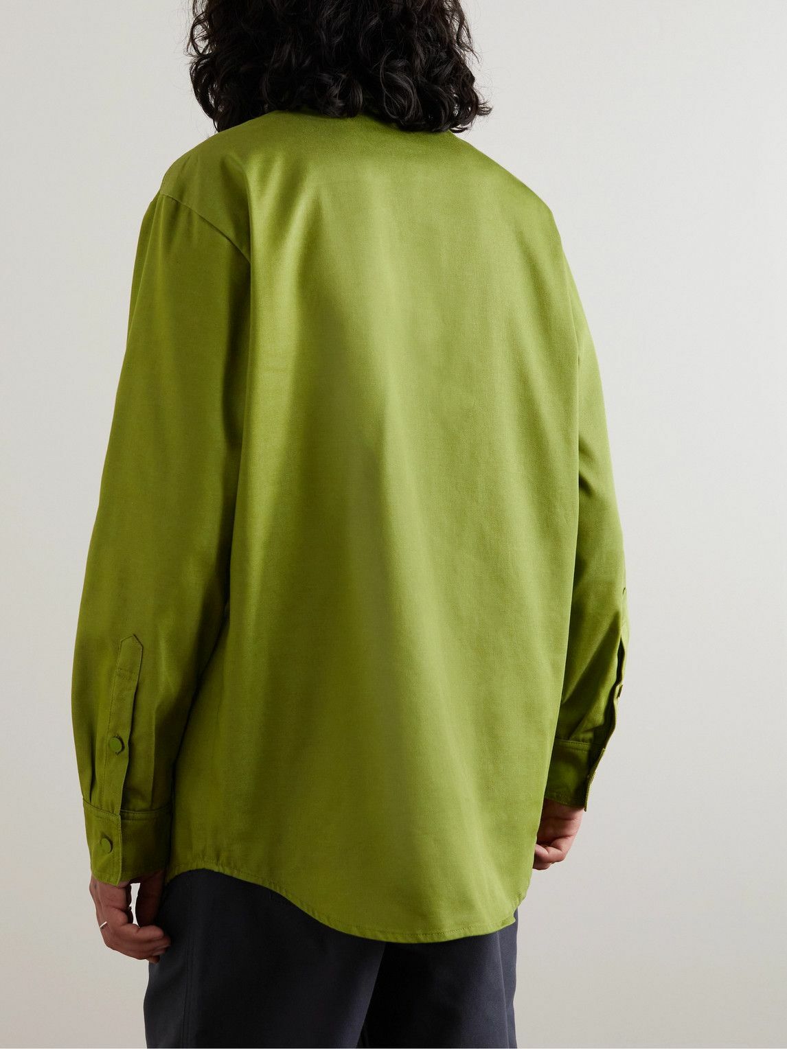 Raf Simons - Logo-Appliquéd Denim Shirt - Green Raf Simons