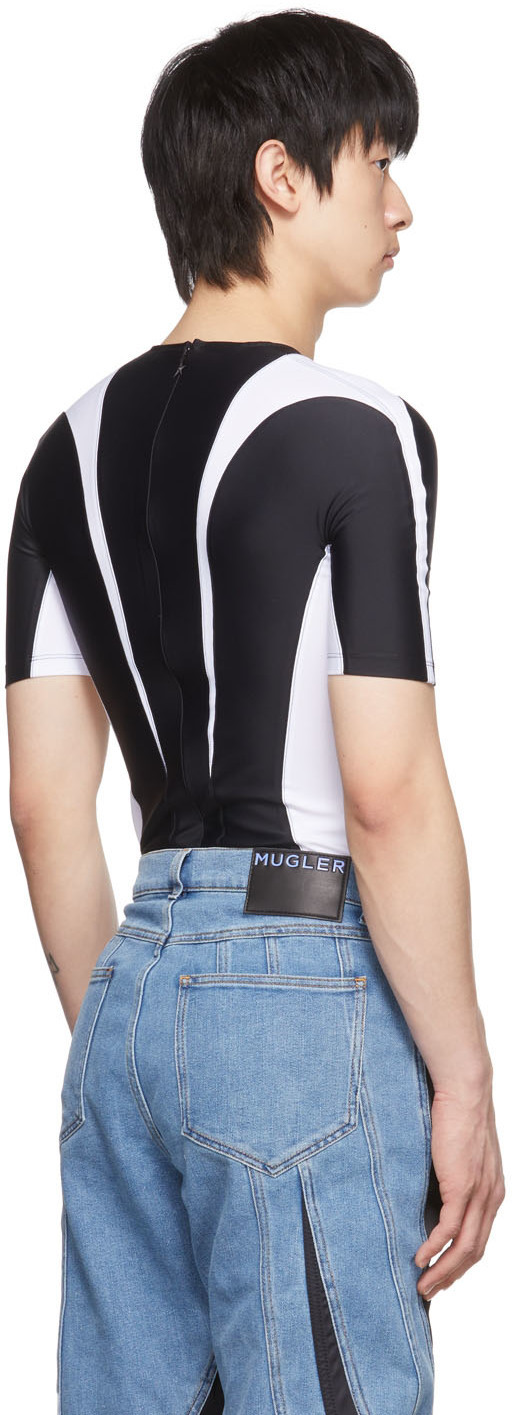 Mugler Black & White Body Shaping Top Mugler