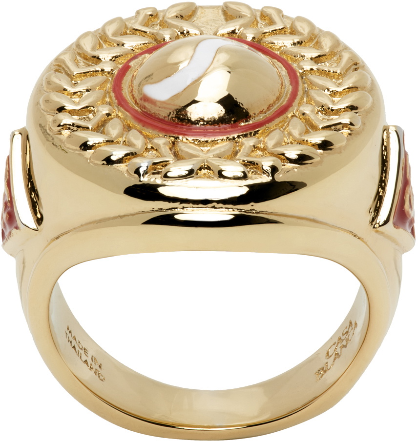 Casablanca Gold Sport Medallion Ring Casablanca